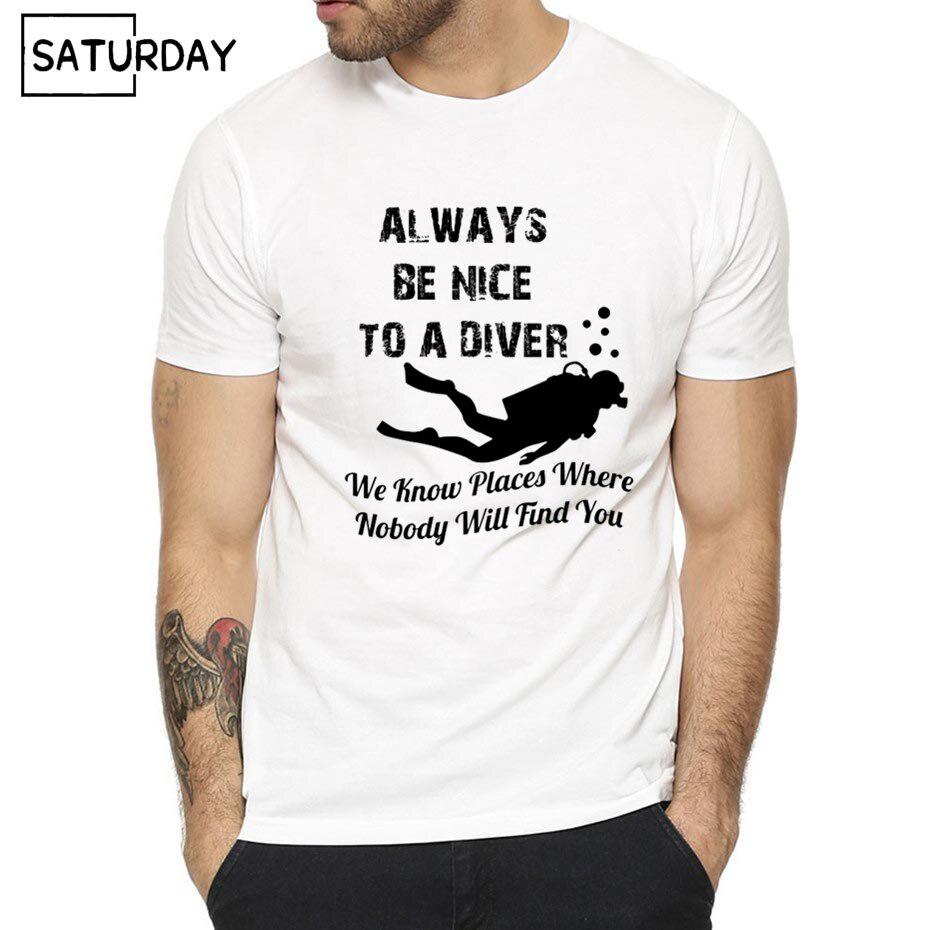 Buy Men's Scuba Diver Dive Design Print T-shirts Women Harajuku ...