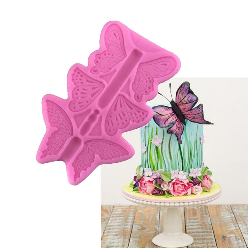 Buy High-Grade Butterfly Fondant Silicone Mold Cake Decor Baking Clay ...