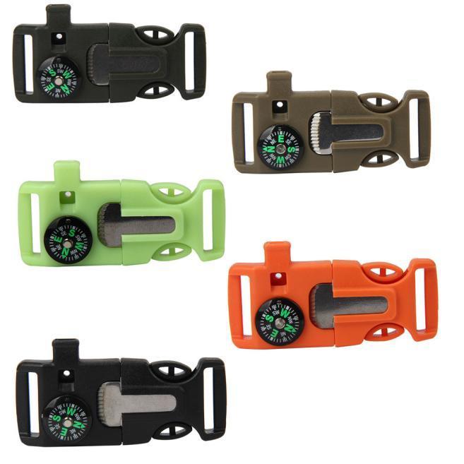 Buy Side Buckle with Whistle Compass Flint Fire Starter Scaper for ...