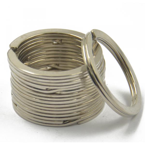 2 x 12pcs Keyring Flat Split Key Rings 28mm Nickel Plated Steel Hoop ...