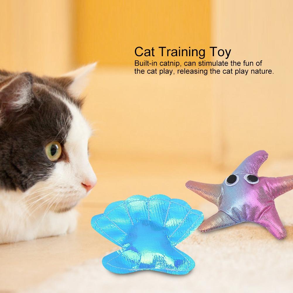 4Pcs Pet Cat Cloth Toy Cute Starfish Seashell Shape Grinding Claws ...