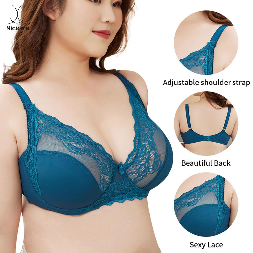 Buy E Cup F Cup Sexy Lace Lingerie Thin Adjustable Brassiere Women's EF Large Comfortable ...