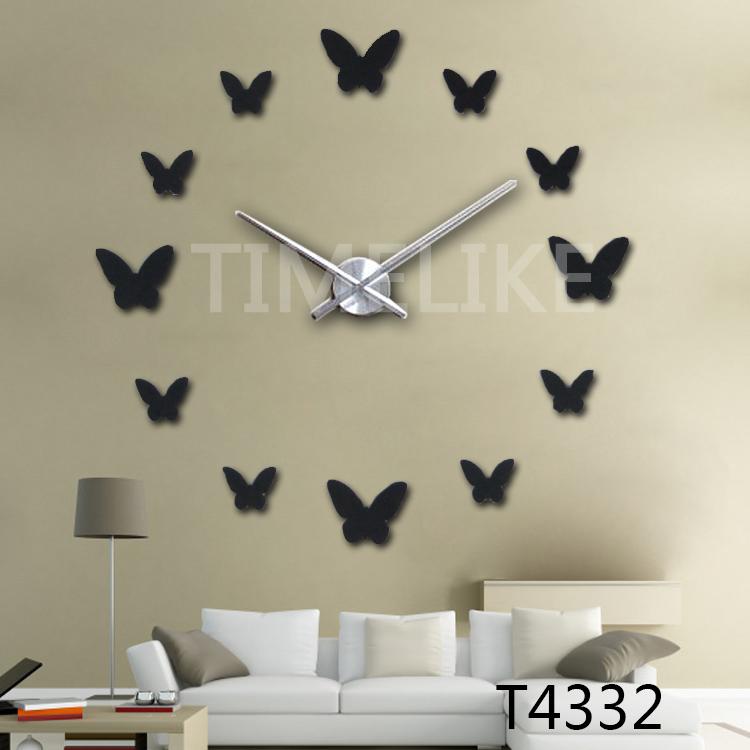 Buy Butterfly Shape Large Decorative Wall Clock 3D Wall Stickers DIY ...