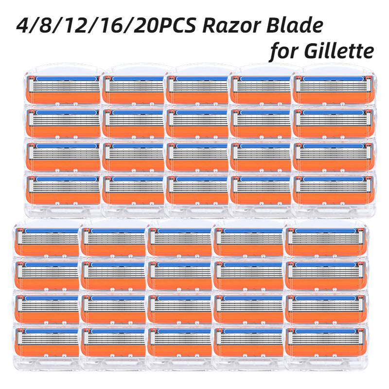 Buy 4/8/12/16/20Pcs Replacement Razor Blades For Gillette Fusion 5 ...