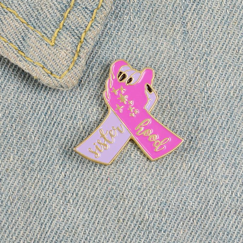 Buy Sisterhood Feminist Hard Enamel Pin Girls Power Pin Handshake Jewelry Feminism Gift for ...