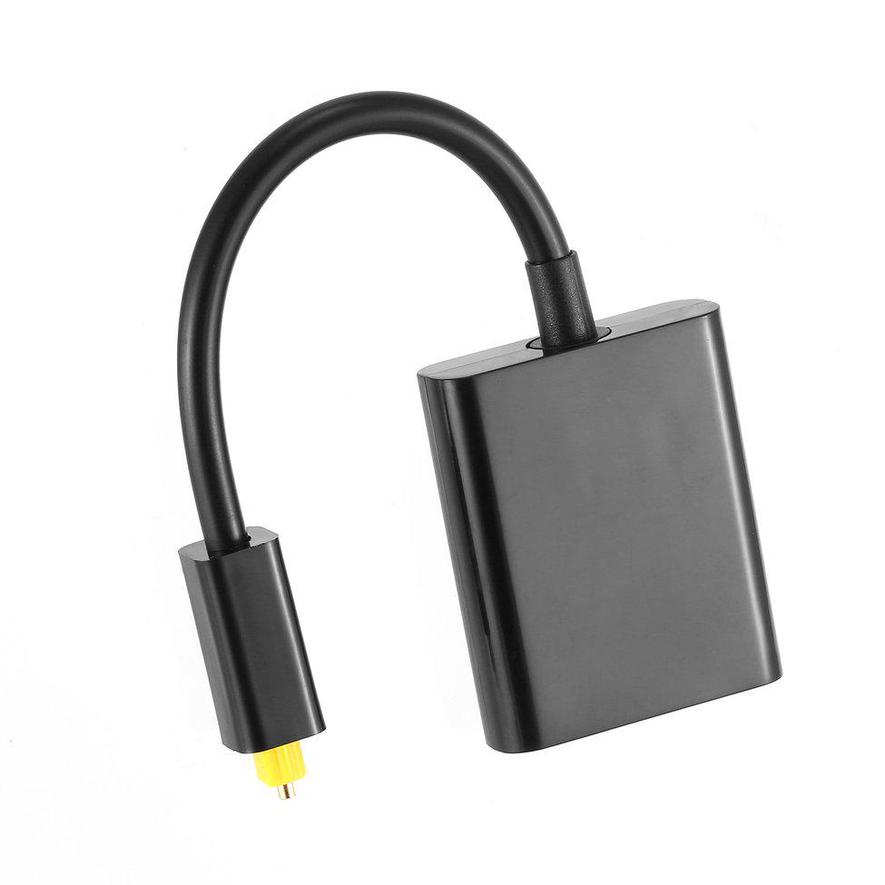 Black Toslink Optical Optic Audio Cable 1 in 2 Out Splitter Digital ...