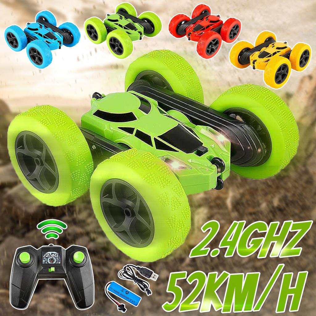 Buy Eachine 52KM/H 2.4G 4WD Car Stunt Drift 360° Flip Remote Control Off Road Double Sided (4 ...