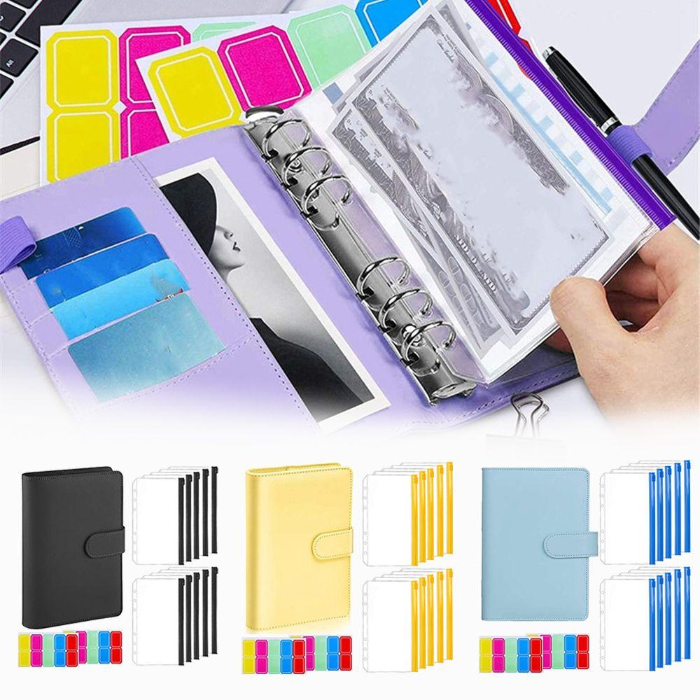 Buy Practical PU Leather Labels Cover A6 Binder Cover Budget Binder ...