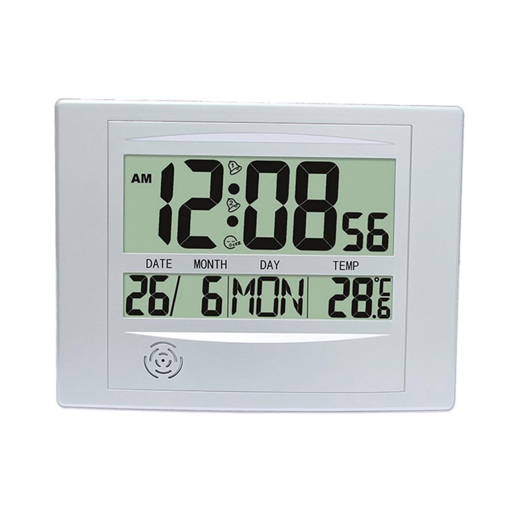 Buy Large Digital LCD Calender Alarm Clock Temperature Snooze Quiet ...