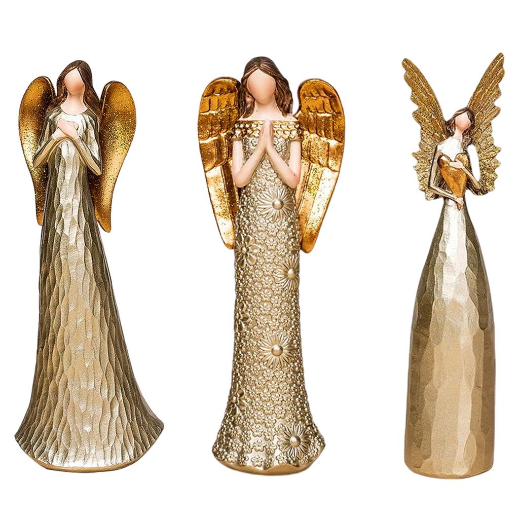 Kaufe Resin Nordic Angel Figurines Desktop Ornament Golden Angel Elf ...