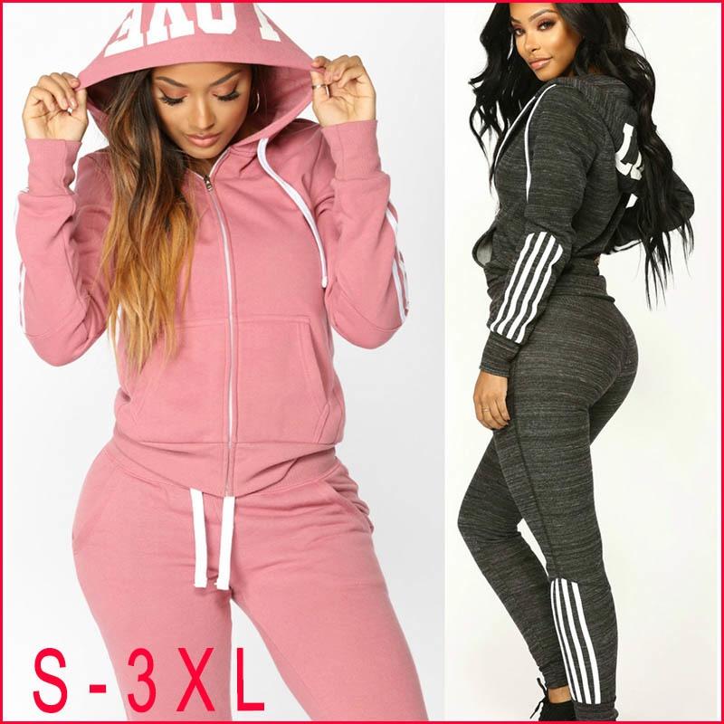 Buy New Fashion Jogging Suits Women Casual Sports Wear Tops+pants 2 ...