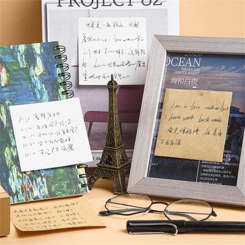 Buy 400 Sheets Note Pads Kraft Paper Smooth Writing Non-sticky Notepads ...