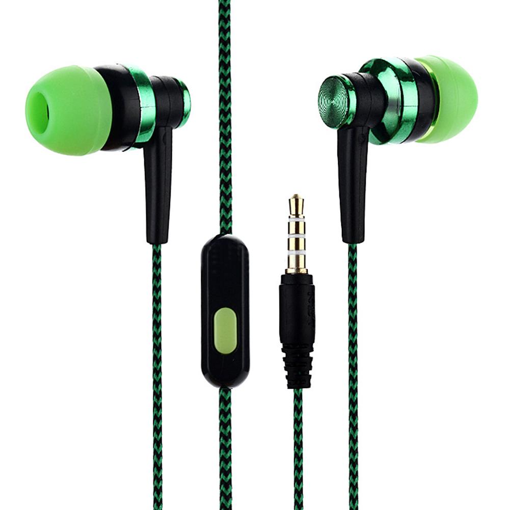 Buy Wired Earphone Universal Braided Wire In-Ear Subwoofer Music Wired ...