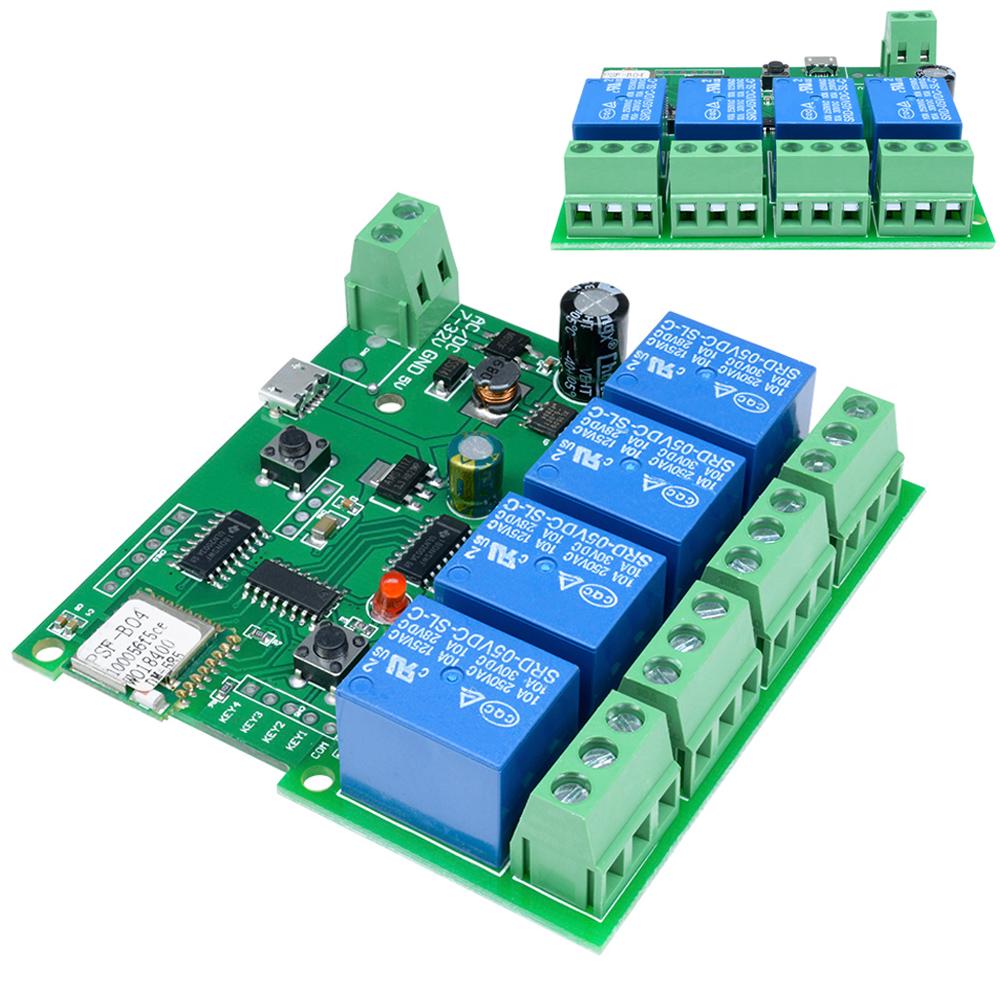 4CH RF Smart Switch 4 Channel DC 5V/7-32V Relay Module Wireless WiFi ...
