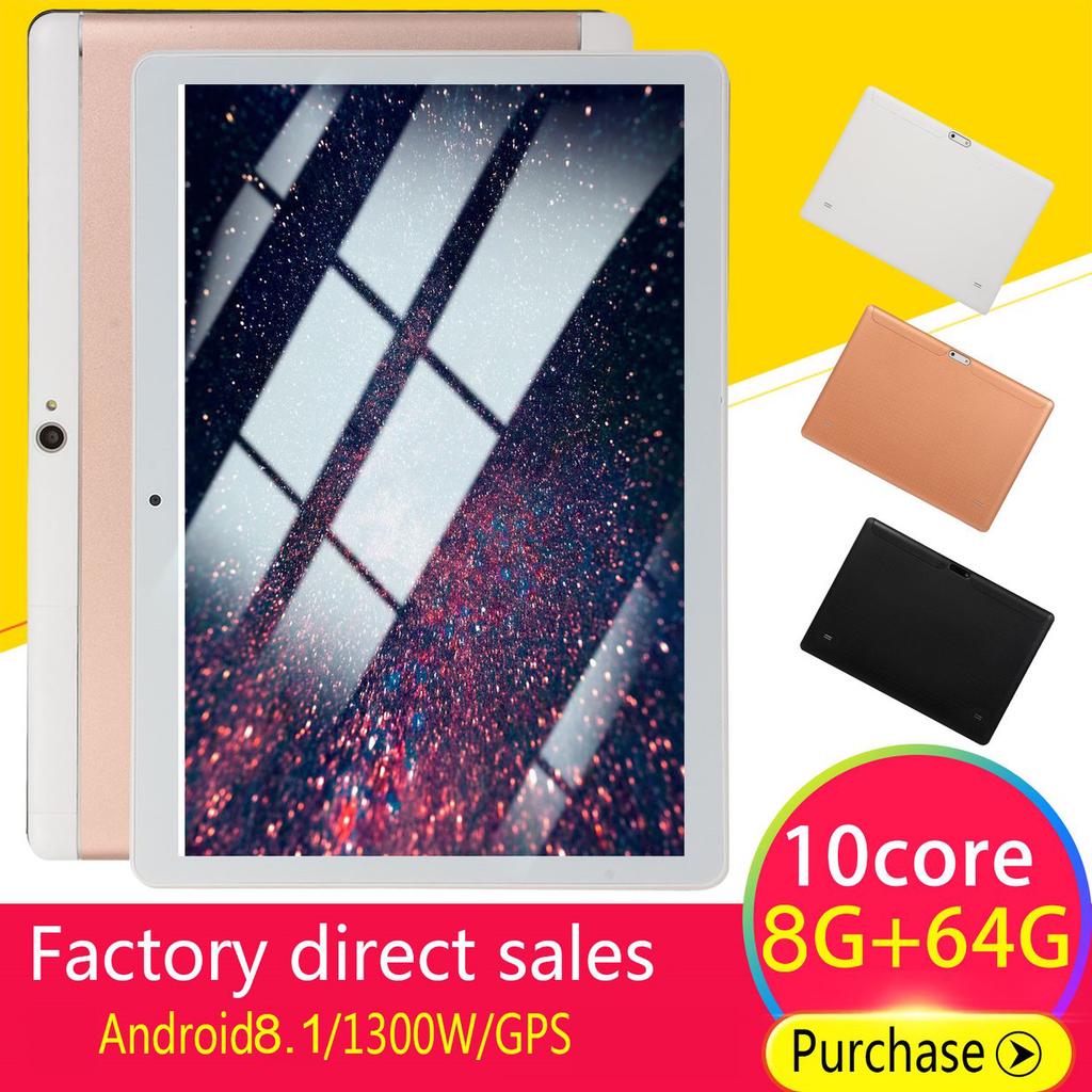 KT107 Yuvarlak Delik tablet 10.1 inç Android 8.10 Tablet 8G + 64G Pembe ...