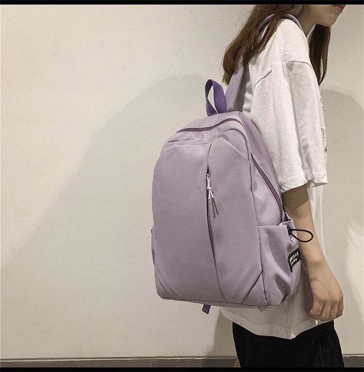 Buy Women's Backpacks Solid Color Student School Bags for Women Teen ...