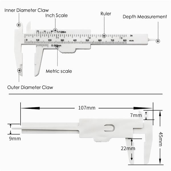 Cheap DIY Mini Plastic Sliding Double Scale Vernier Caliper Depth ...