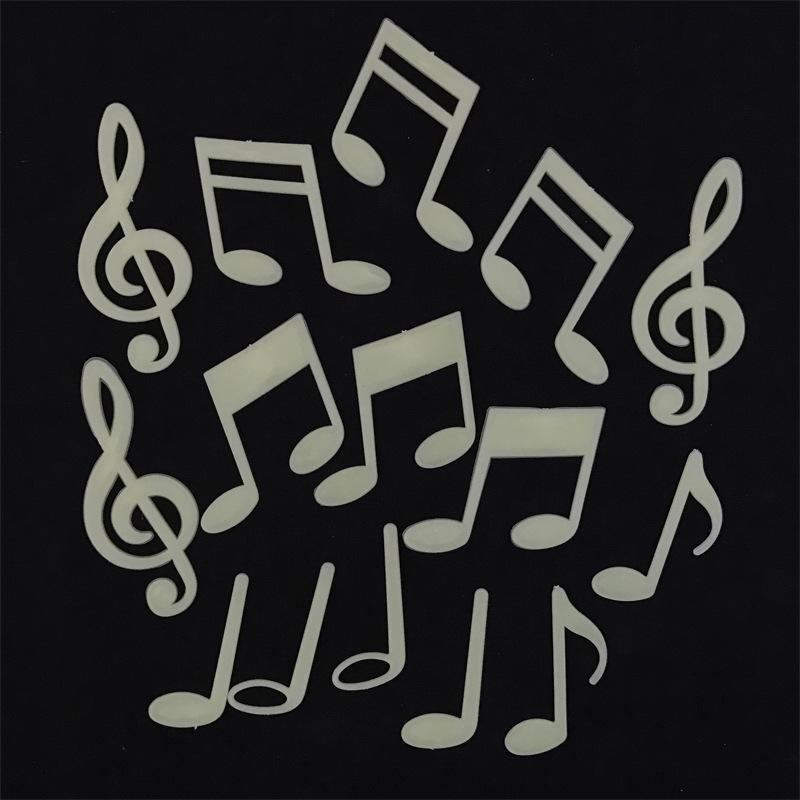 15pcs Stickers Mini Musical Note Luminous Wall Stickers Glow Dark Stars ...