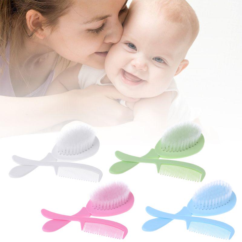 Buy 1 Set Baby Comb Brush Nursing Supplies Bathing Washing Hair Soft ...