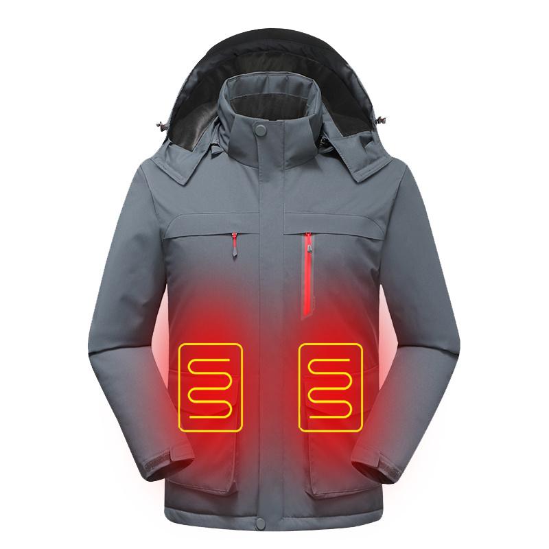 Buy Winter Men USB Heating Jacket 3 Areas Coat Outdoor Fleece ...