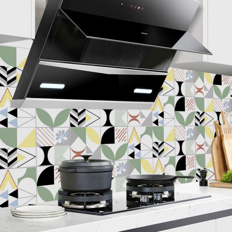 10Pcs Geometric Square Tile Stickers Waterproof Self-adhesive ...