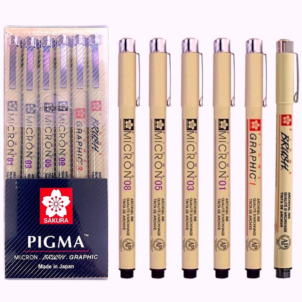 Cheap SAKURA PIGMA MICRON Sakura Pigma Micron Black Set of 6 [item] | Joom