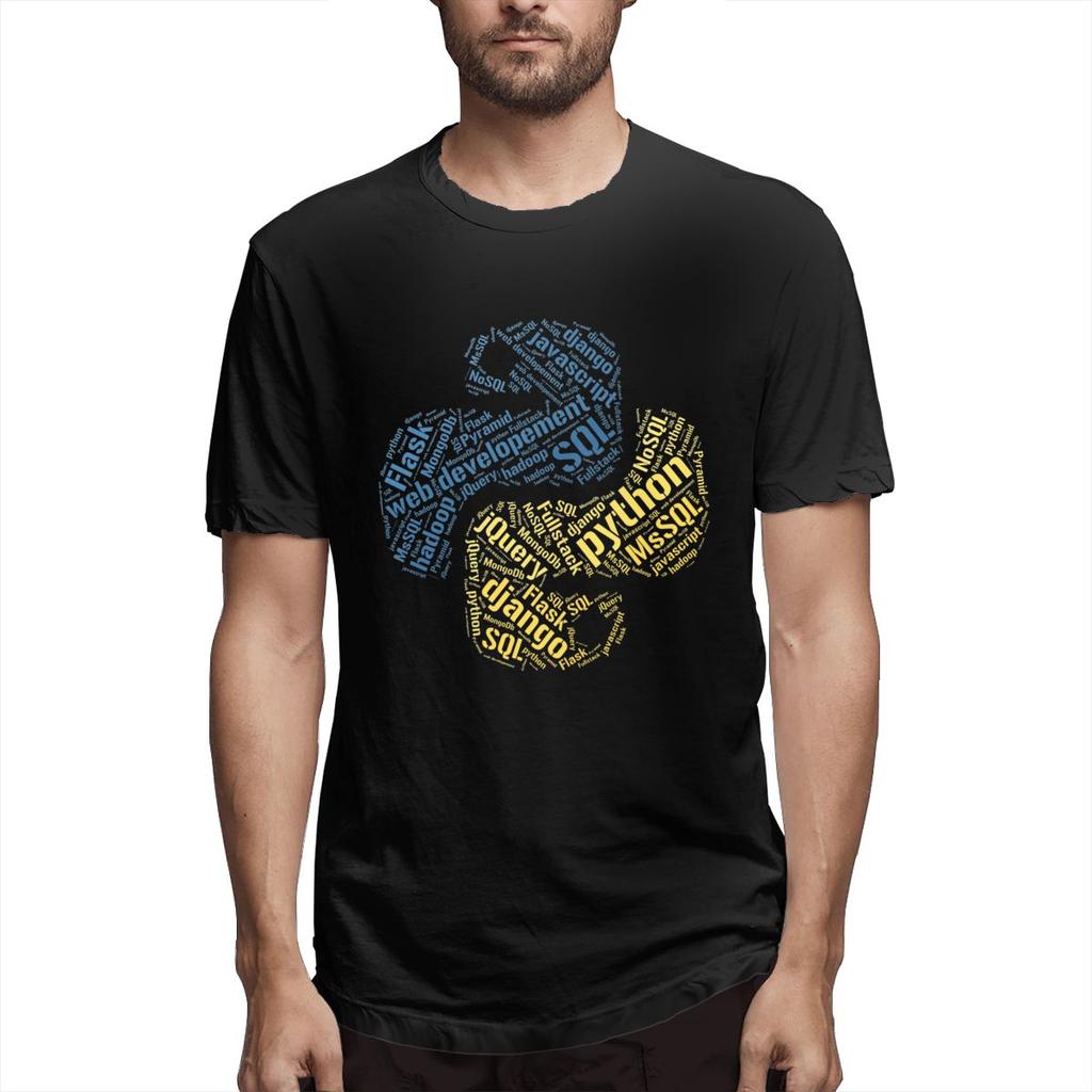 Retro Python T Shirt Big Size Cotton Programmer Computer Software ...
