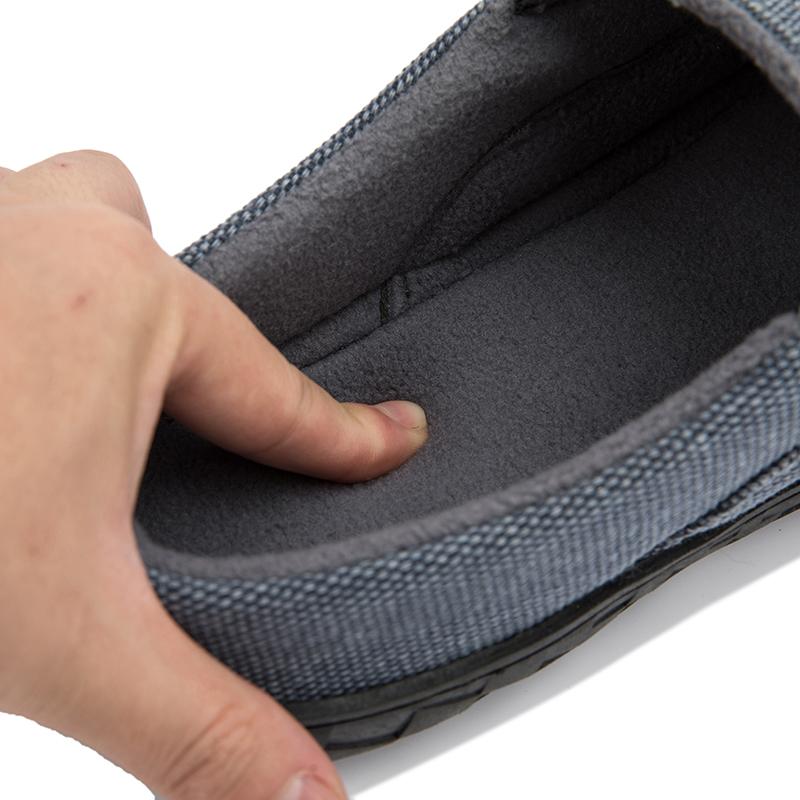 Buy Newdenber Cancas Cotton Slippers Men Short Fleece Indoor Shoes Big ...