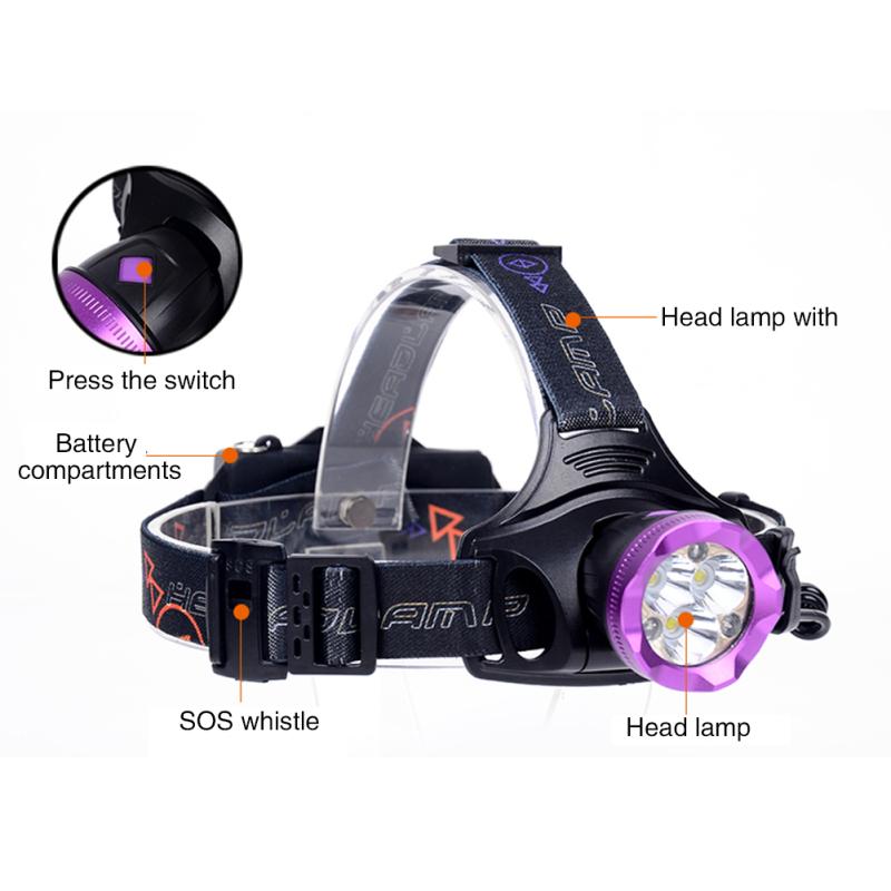 Rechargeable LED Headlamp, 4 Modes 3*T6 + 3*Red LED Head Flashlight ...