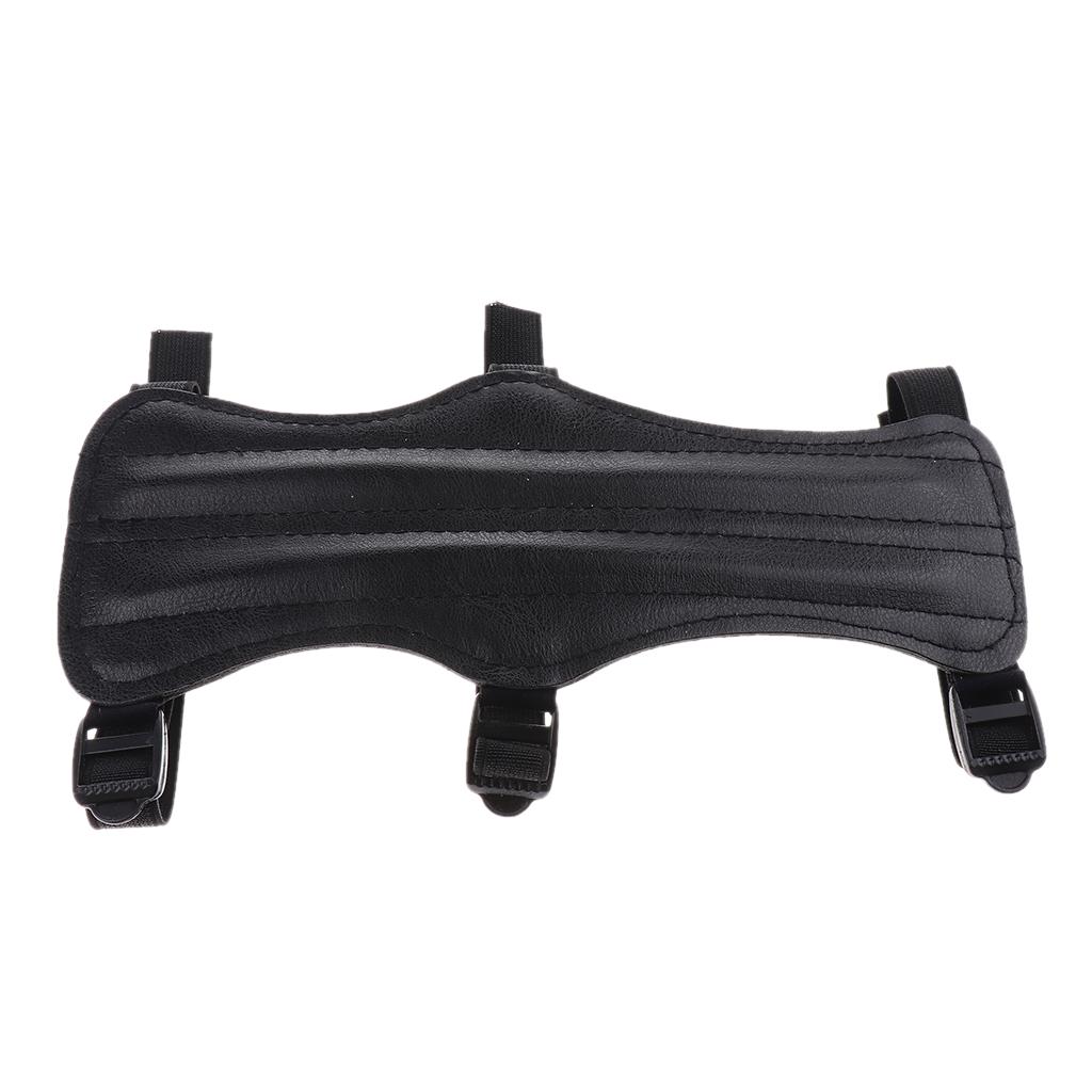 Satın alın Black PU Shooting Archery Arm Guard Bow Protect 3 Straps ...