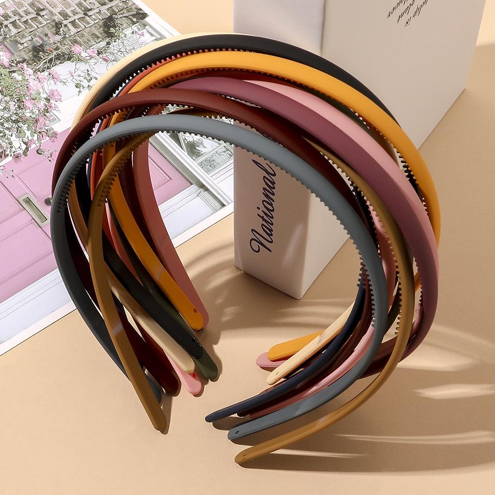1pcs Plastic Matte hair hoop Creative press hair Morandi solid color ...