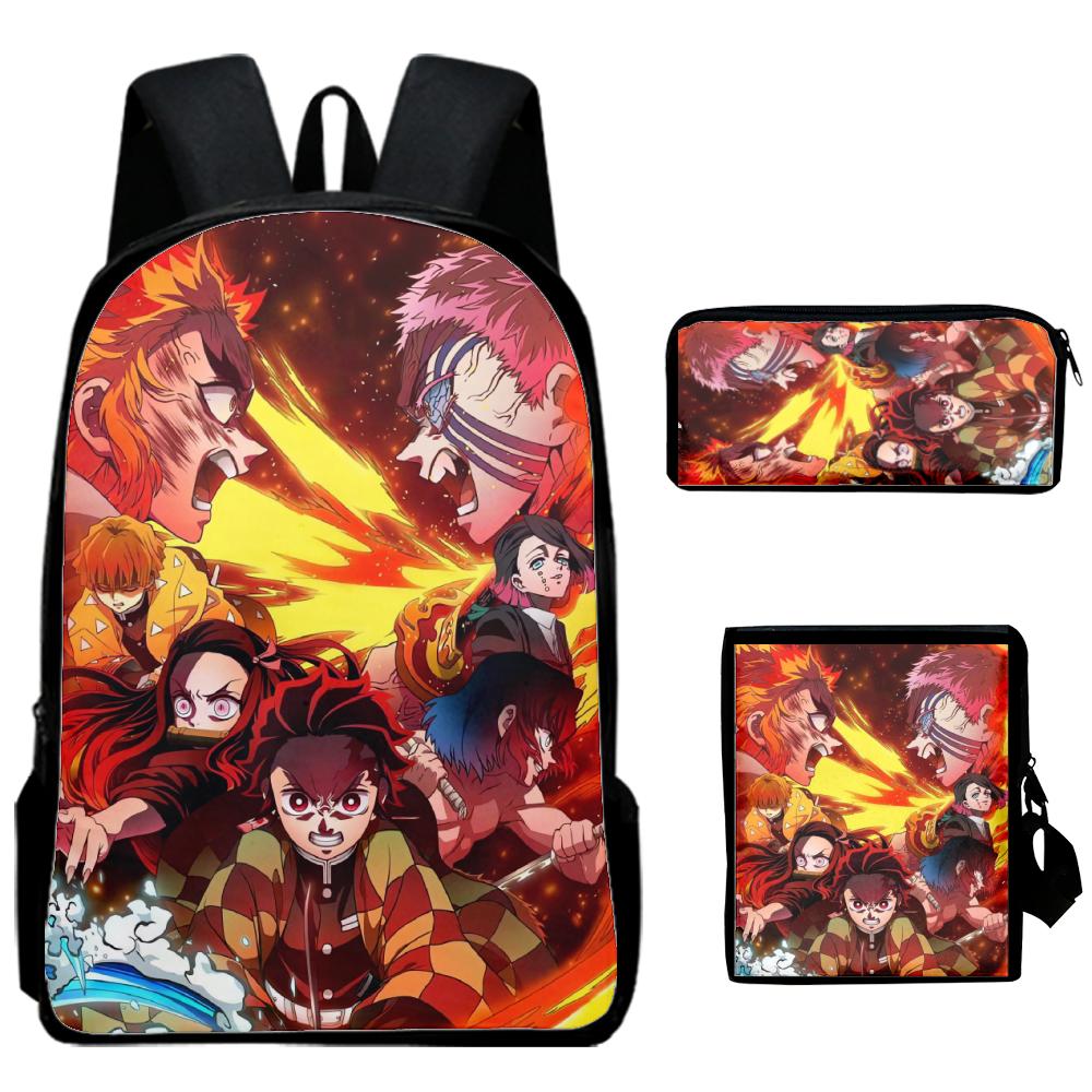 Cheap 3pcs/kit Backpacks Anime Demon Slayer Backpack For Men Shoulder ...