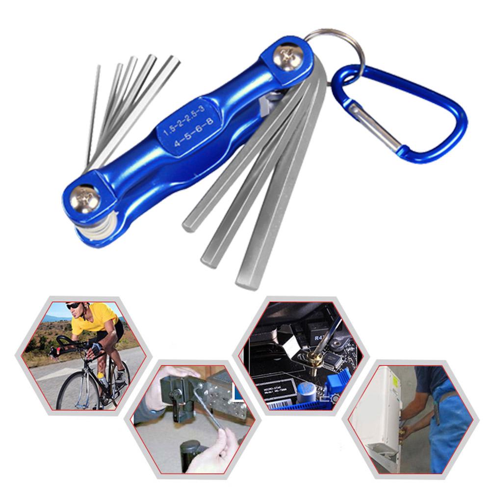 Buy 8pcs Folding Hex Wrench Metal Metric Allen Spanner Hexagonal ...