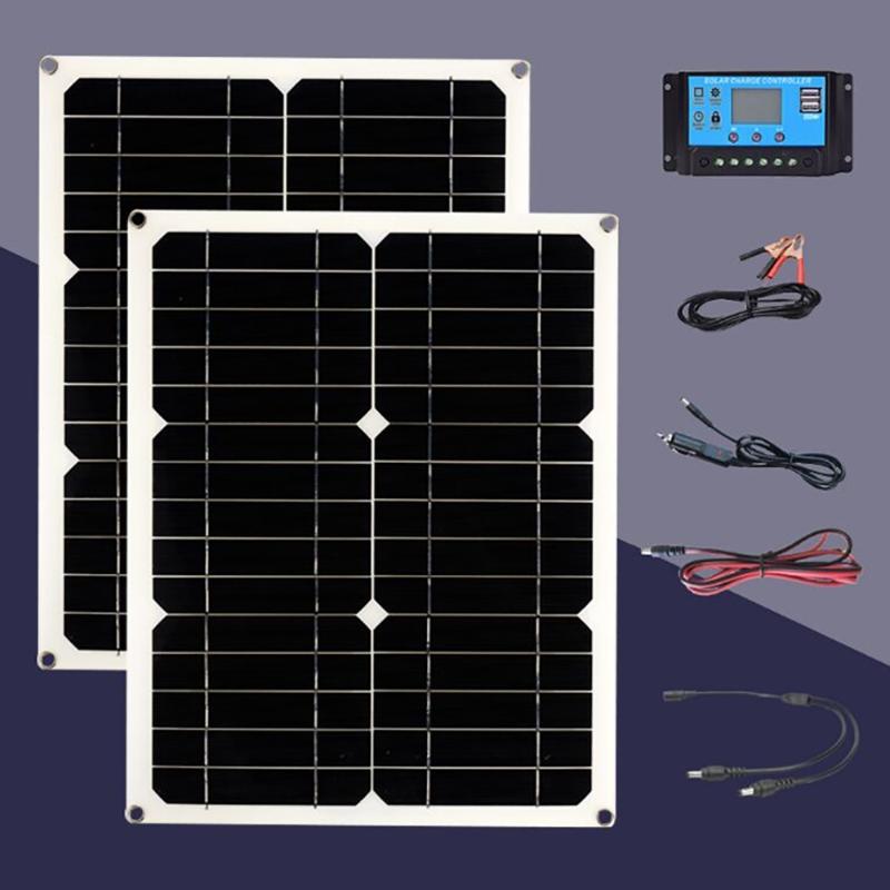 Buy 2Pcs Portable 180W Solar Panels +20A Controller Set Semi-Flexible ...