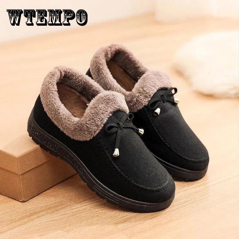 Buy Winter Cotton Shoes Cloth Shoes Women's Flannel Surface Plus Velvet ...