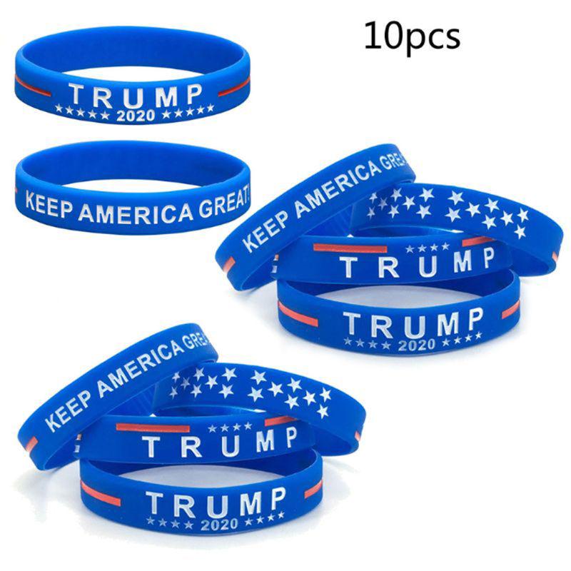Buy 10Pcs Keep America Great Silicone Wristbands 2020 President ...