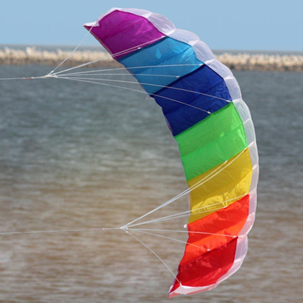 Buy 1.4m Rainbow Dual Line Kitesurfing Stunt Parachute Soft Parafoil ...