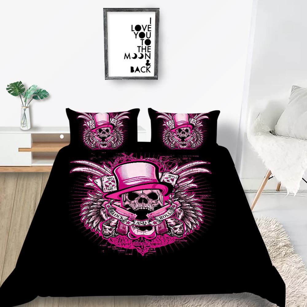 Cheap Home Bedding Set Punk Skull Pattern Stylish Design Duvet Cover ...