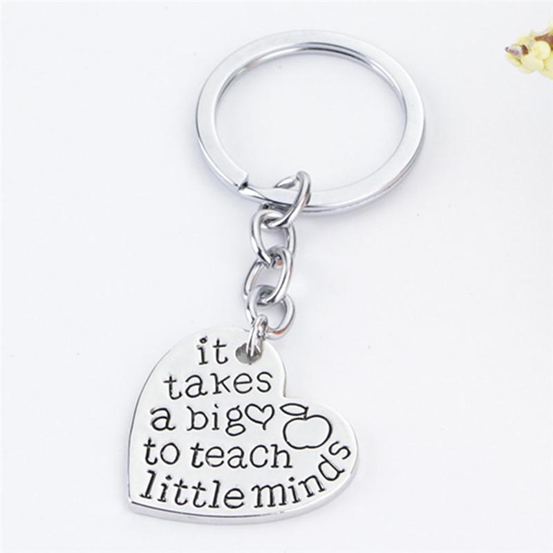 Teachers Gifts Great Teacher Keychain Teaching Is A Work Of Heart Key ...
