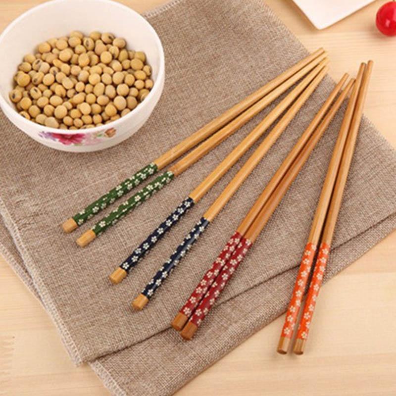 Buy 1 Pairs Small Floral Chopsticks Wooden Chopsticks Cook Noodles Deep ...