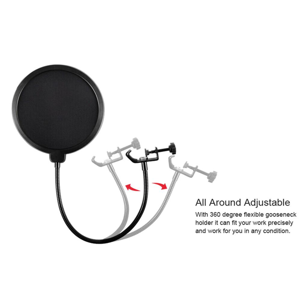 Buy Dsfiuuy Professional Microphone Dual Filter Mask Shield Gooseneck ...