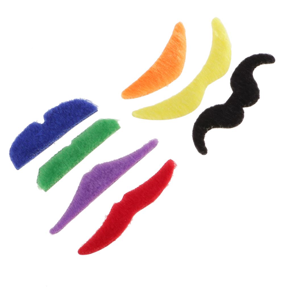 7Pieces Self Adhesive Fake Mustache Halloween Cosplay Costume Party ...