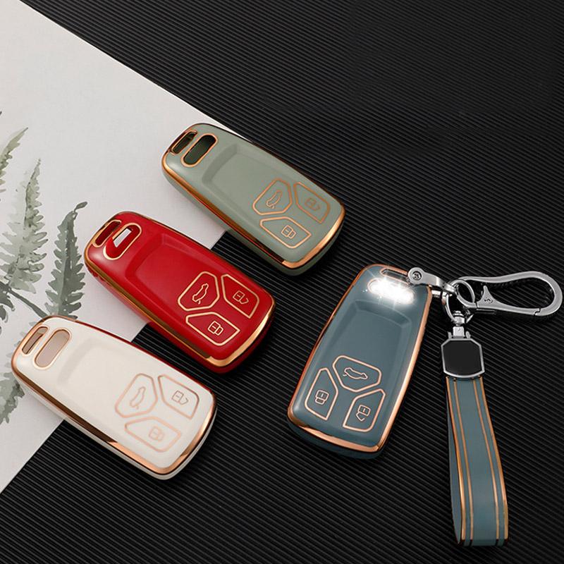 Buy TPU Car Key Cover Case for A4 B9 Q5 Q7 TT TTS 8S 2016 2017 Car ...