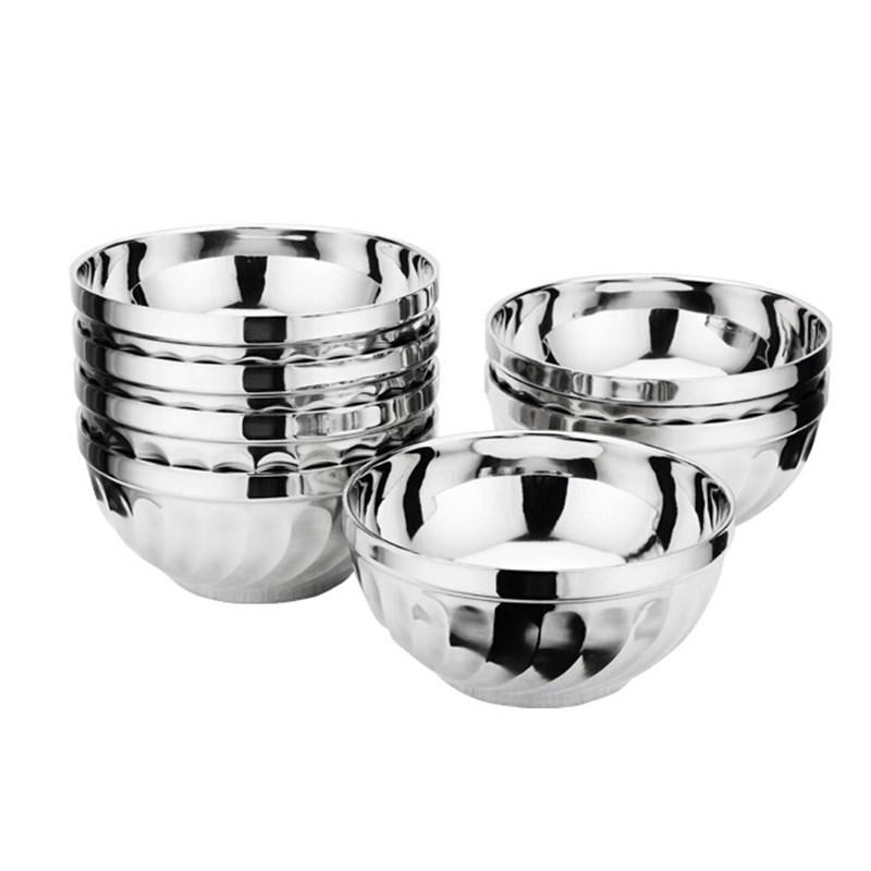 Buy 5Pcs/lot Stainless Steel Bowl Double-insulated KitchenTableware 13 ...
