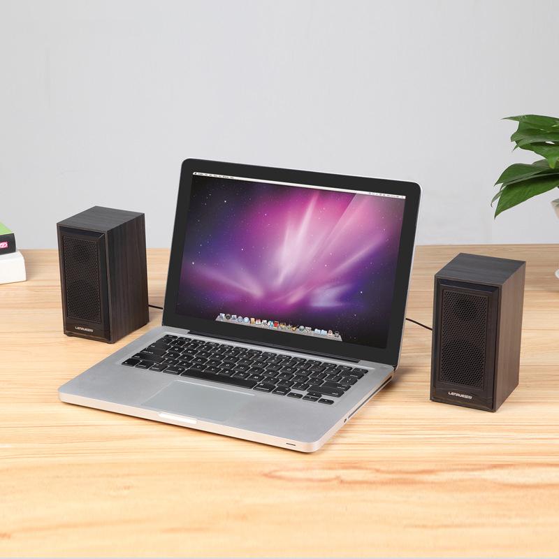 Buy Wooden Computer Speakers Natural Wood Enclosure Desktop Speaker USB ...