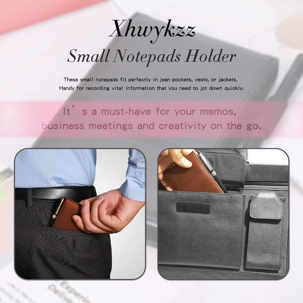 Buy 7 Pc Mini Pocket Notepad Holder Set With Metal Pen And Pocket ...