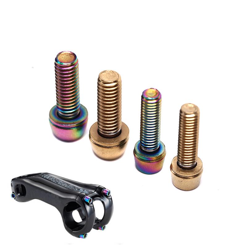 Buy 6Pcs Titanium-Plated Bicycle Handlebar Screw M5/M6 *18Mm Alloy ...