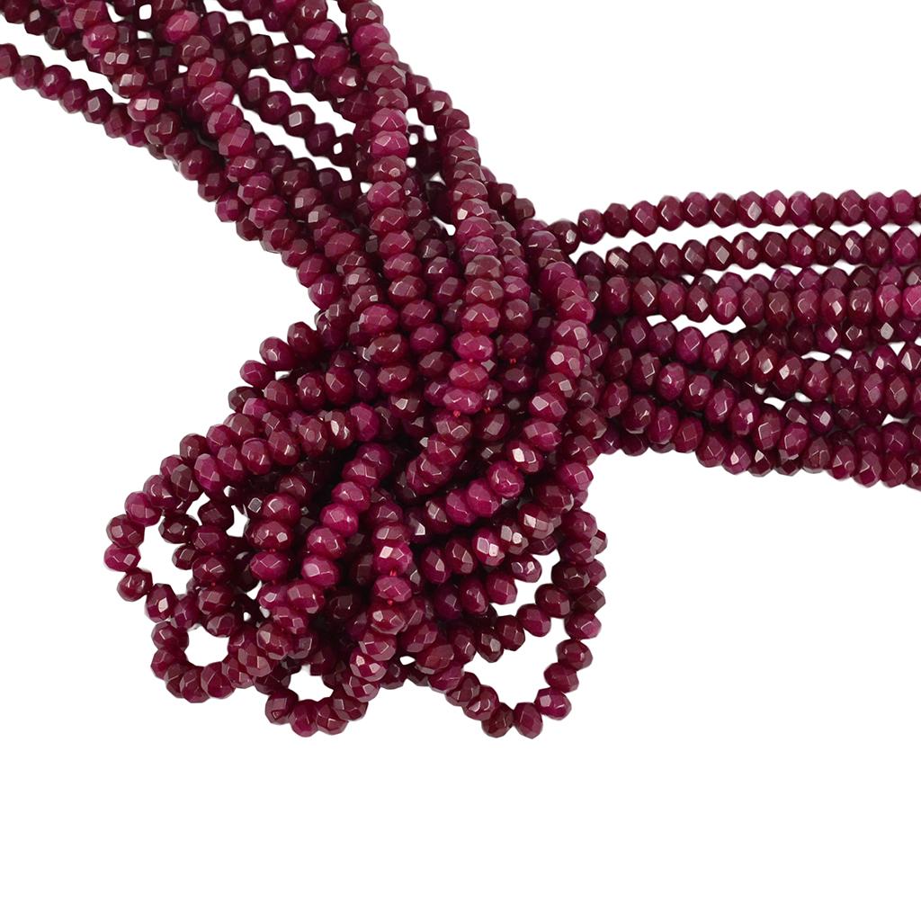 Buy 1 Strand Faceted Ruby Jade Round Gemstone Loose Beads Strand 3mm ...