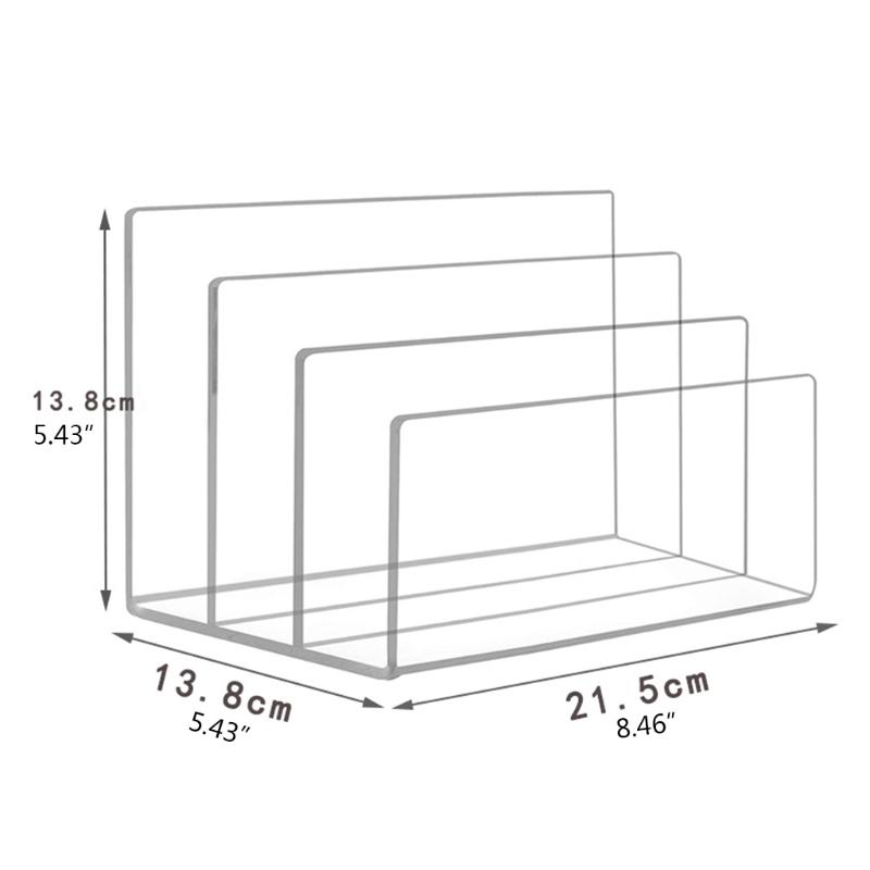 Buy Clear Acrylic File Holder 3 Sections Thicken Acrylic File Organizer ...