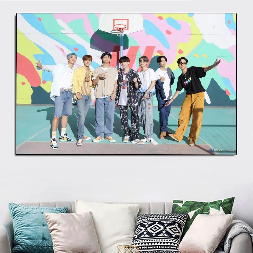 Buy Modern Fashion Idol Canvas Painting South-Korean-Boy-Band-Bts ...